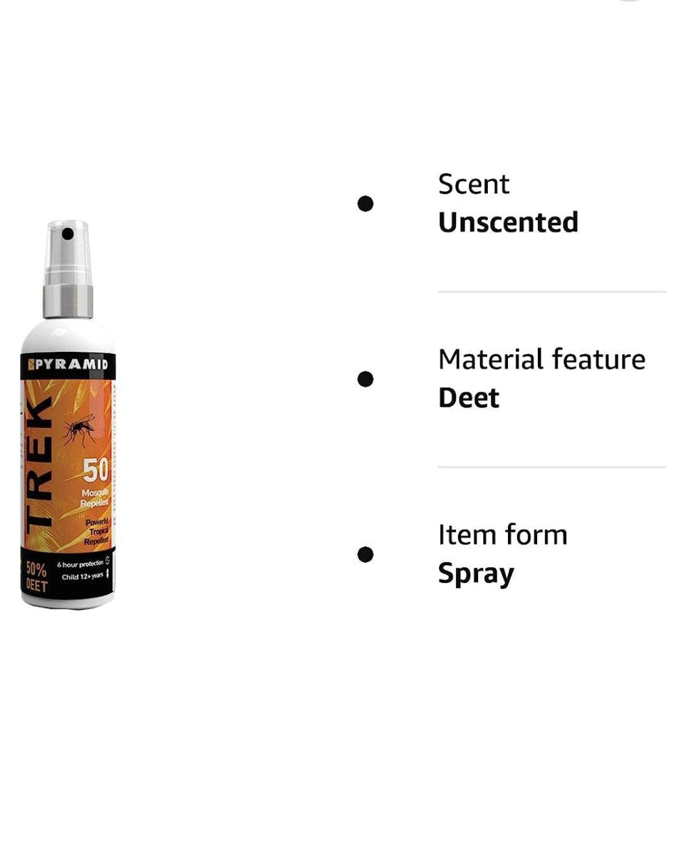 Pyramid Trek 50 Insect/Mosquito Repellent Deet Spray - 100ml – Mayors ...